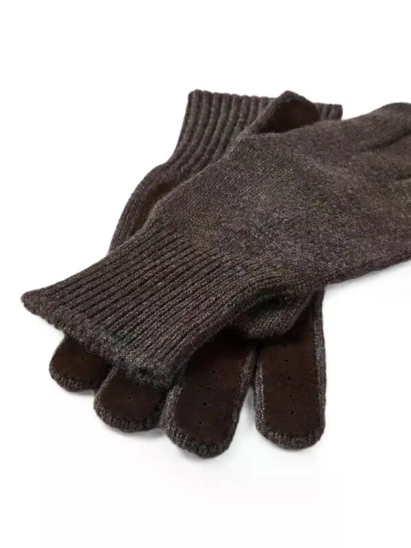Brunello Cucinelli Cashmere Knit Gloves With Suede Palm