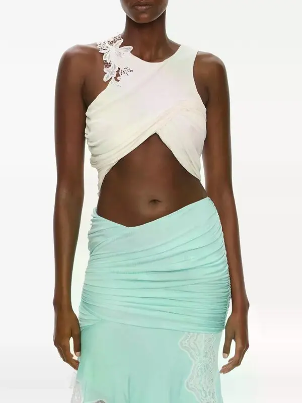 Christopher Esber Hibiscus Embroidered Top