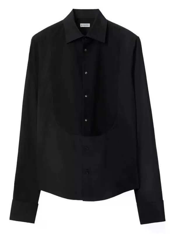 Burberry Piqué Bib-cotton Shirt - Black