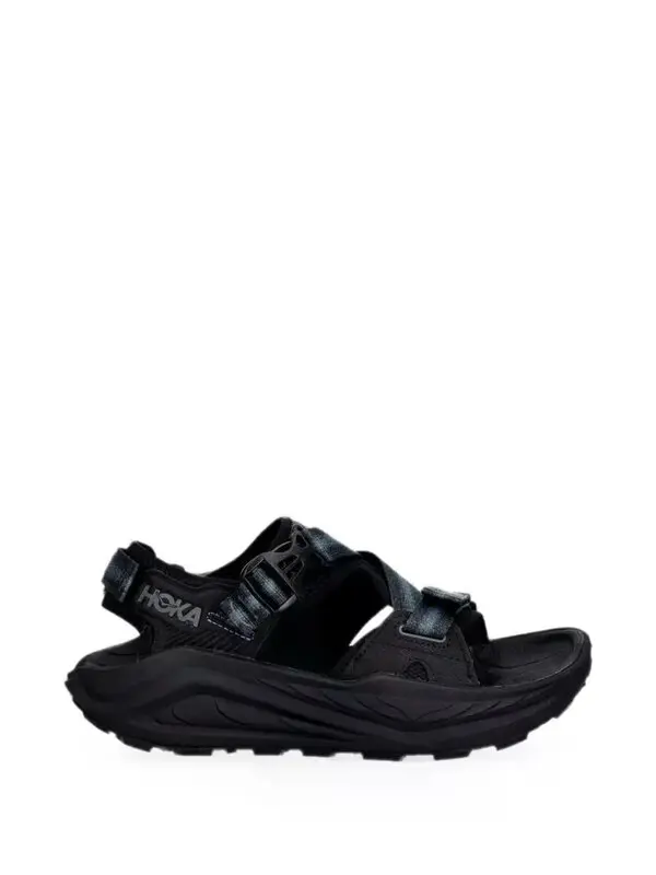 HOKA® Infini Hike Tc Touch-strap Buckle-fastening Sandals - Black