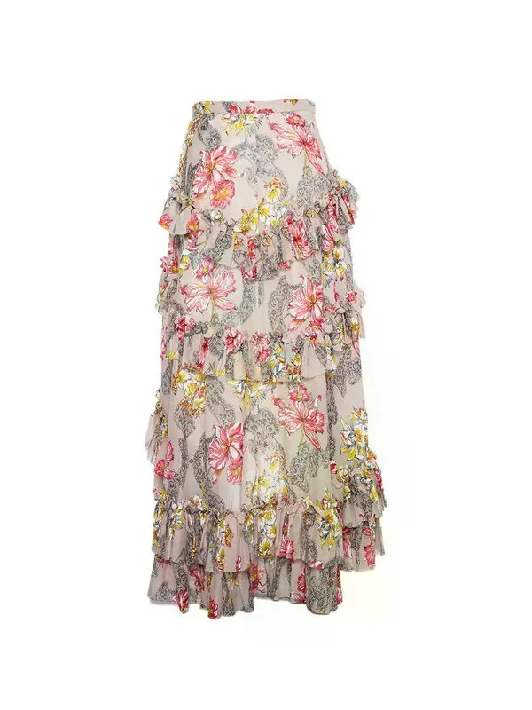 Philosophy Di Lorenzo Serafini Floral Ruffle Skirt