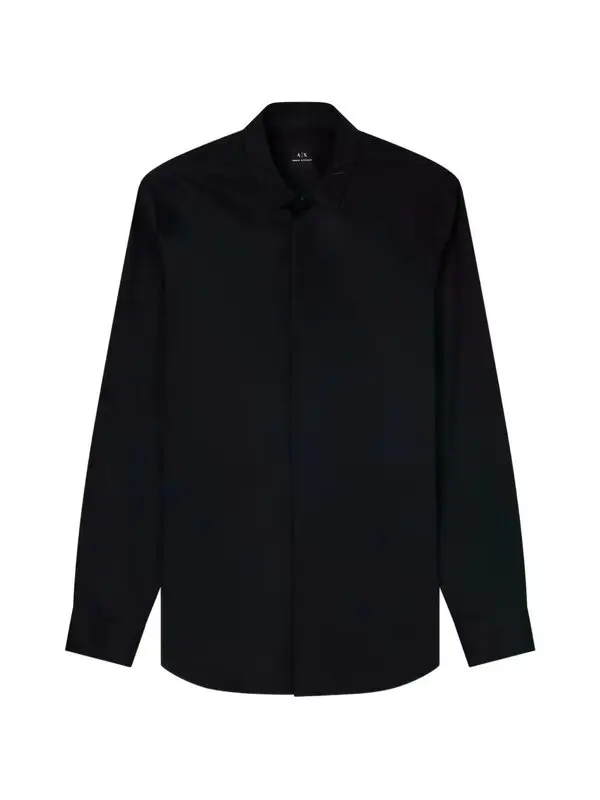 Armani Exchange Logo-embroidered Long-sleeve Shirt