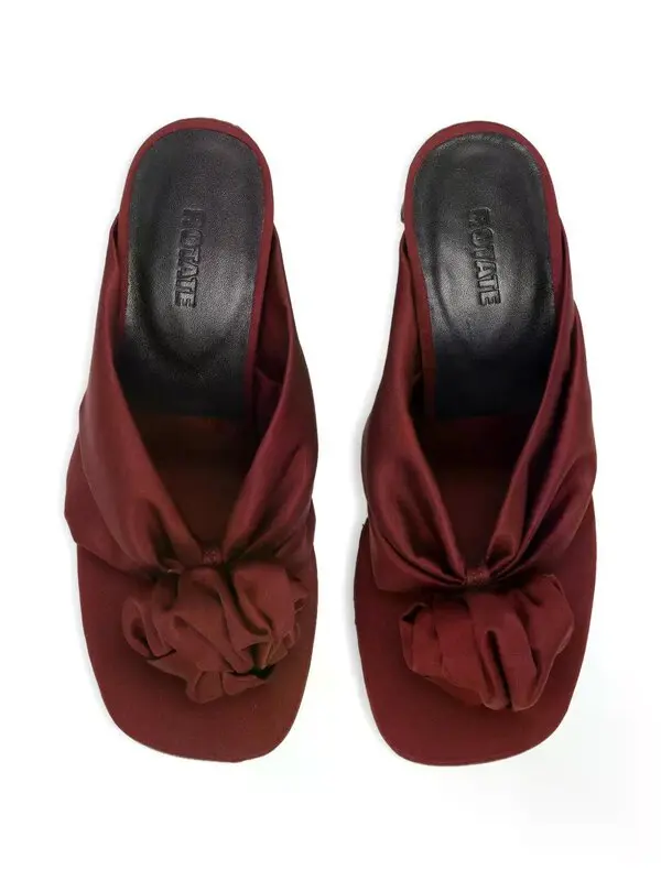 ROTATE BY BIRGER CHRISTENSEN Tongue Square Toe Satin Sandals