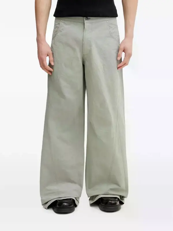 HELIOT EMIL Seam-detail Wide-leg Trousers - Grey