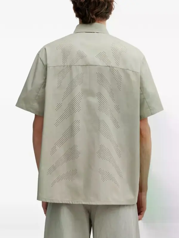HELIOT EMIL Alsoran Perforated Logo-plaque Shirt