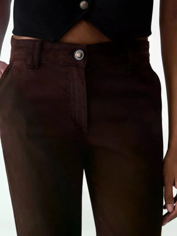 Liu Jo Logo Embroidered Straight-leg Jeans - Brown