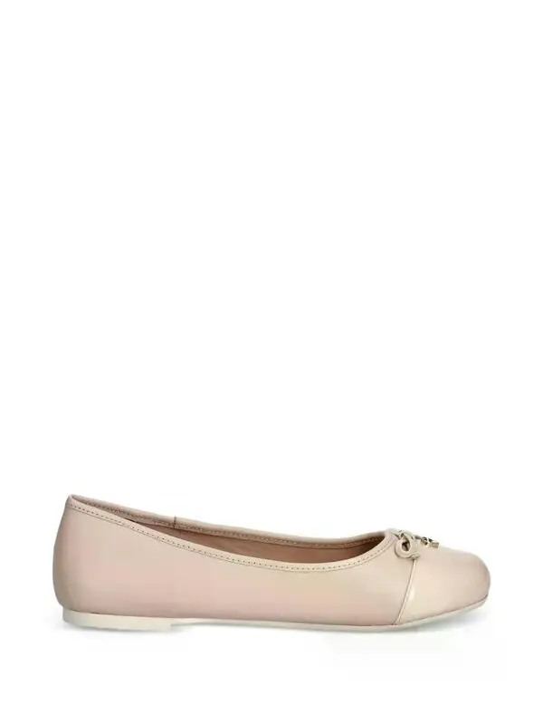 Moschino Patent Toe Cap Ballet Flats With Bow Detail - Neutrals