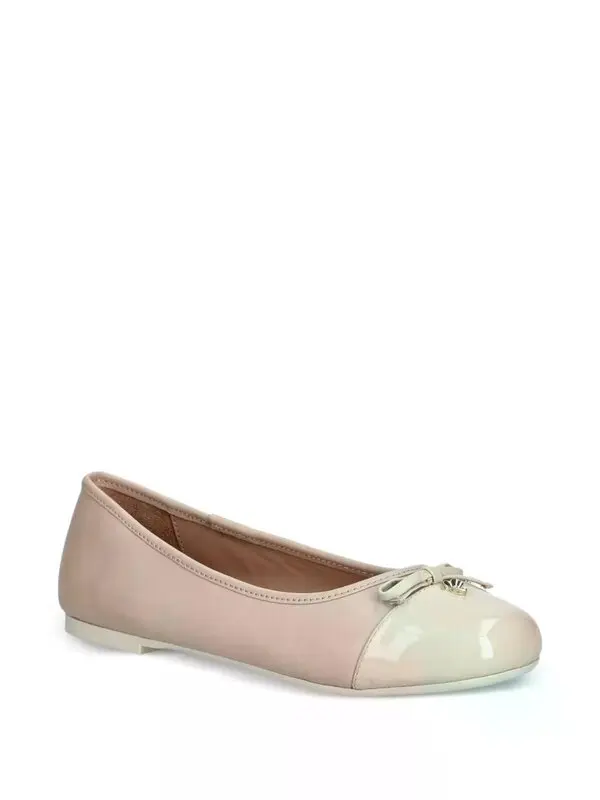 Moschino Patent Toe Cap Ballet Flats With Bow Detail