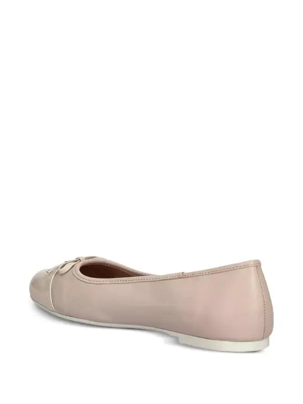 Moschino Patent Toe Cap Ballet Flats With Bow Detail