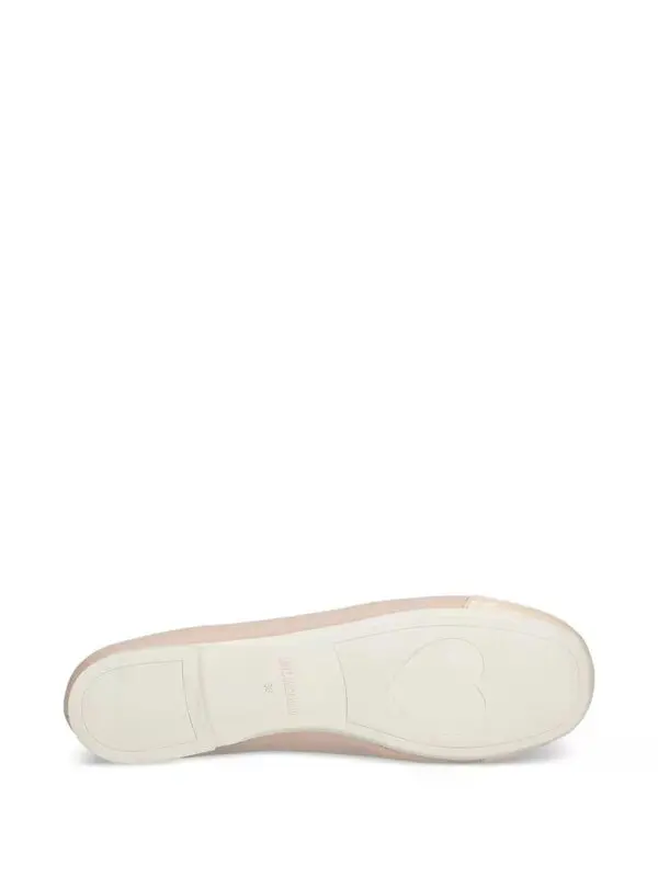 Moschino Patent Toe Cap Ballet Flats With Bow Detail