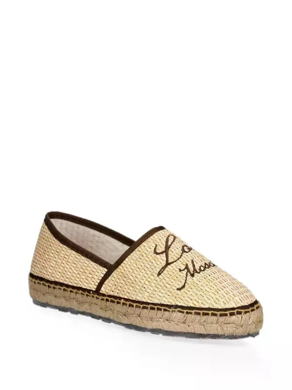 Moschino Logo-embroidered Woven Espadrilles