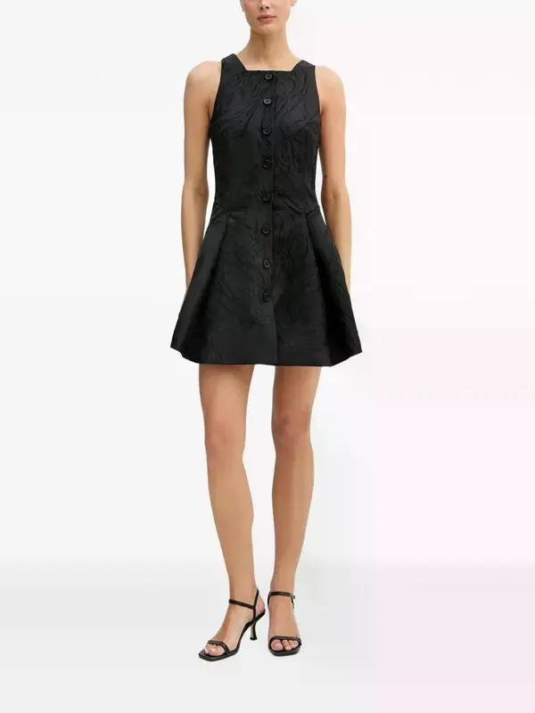 Stine Goya Jacquard Button-up Mini Dress - Black