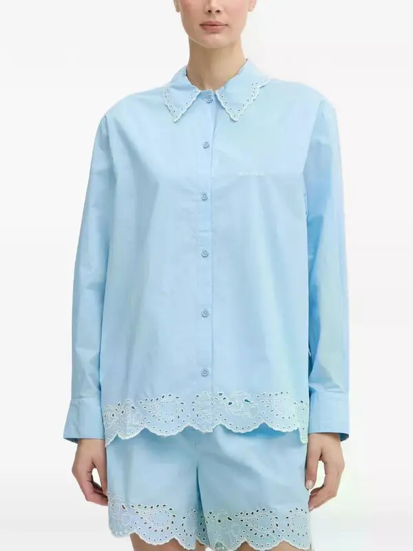 Stine Goya Broderie-anglaise Scalloped Shirt - Blue