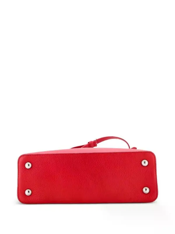 LOUIS VUITTON Capucines Leather Pm Satchel - Red