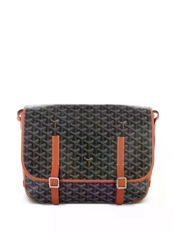 Goyard Belvedere Messenger Bag In Coated Canvas - Black
