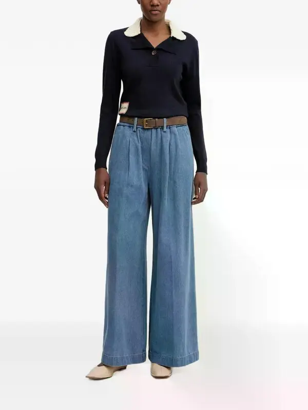 Stine Goya Contrasting-collar Polo Top