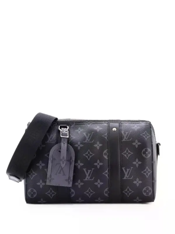 LOUIS VUITTON City Keepall Bag Reverse Monogram Eclipse Canvas Crossbody Bag - Black