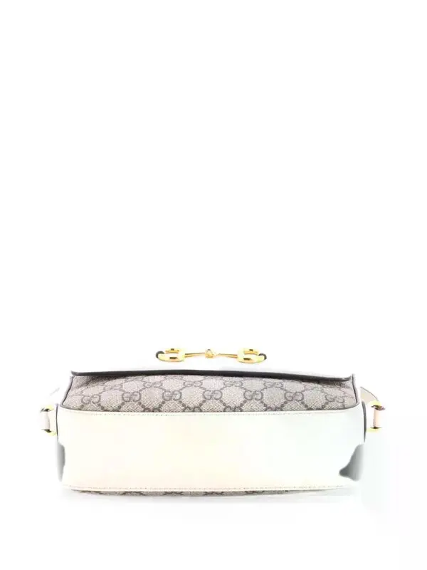 Gucci Horsebit 1955 Flap Pocket Camera Bag Gg Coated Canvas And Leather Small Crossbody Bag - Neutrals