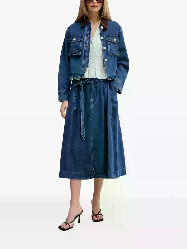 PEDRO DEL HIERRO Contrast-collar Denim Jacket
