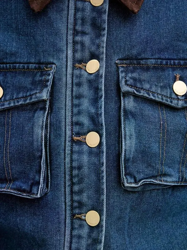 PEDRO DEL HIERRO Contrast-collar Denim Jacket