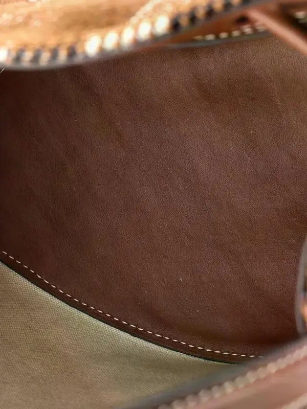 Burberry Tb Drawstring Check Knitted Fabric Small Bucket Bag