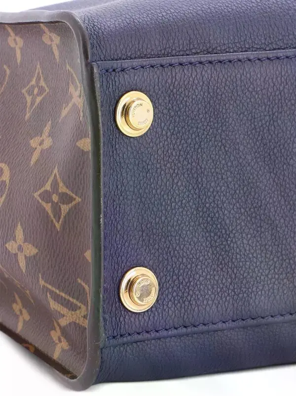 LOUIS VUITTON On My Side Leather With Monogram Canvas Mm Tote Bag - Blue