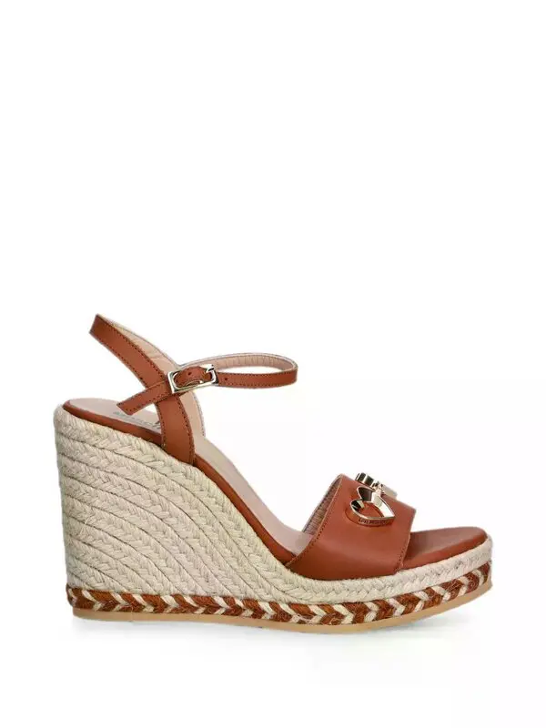 Moschino Heart-motif Wedge Espadrilles - Brown