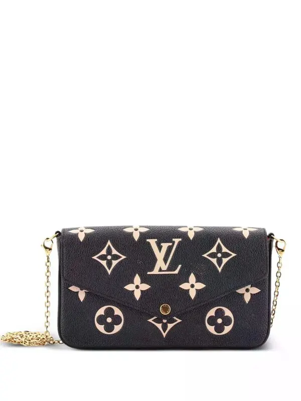 LOUIS VUITTON Felicie Pochette Monogram Empreinte Giant Crossbody Bag - Black