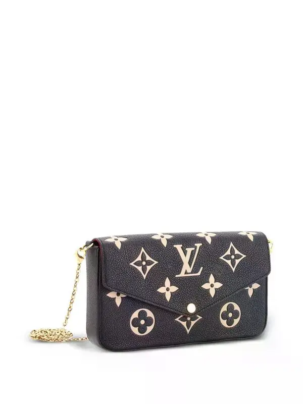 LOUIS VUITTON Felicie Pochette Monogram Empreinte Giant Crossbody Bag - Black