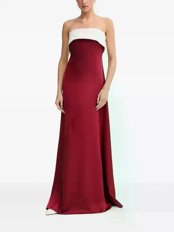 PEDRO DEL HIERRO Strapless Two-tone Maxi Dress - Red