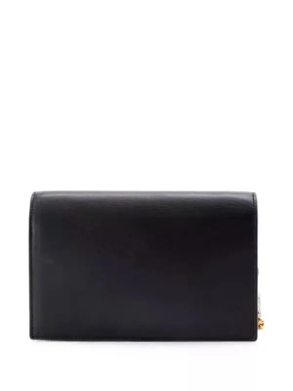 Saint Laurent Classic Monogram Tassel Chain Wallet Leather Crossbody Bag - Black