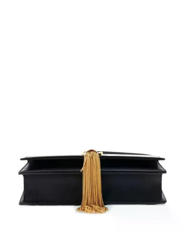 Saint Laurent Classic Monogram Tassel Chain Wallet Leather Crossbody Bag - Black