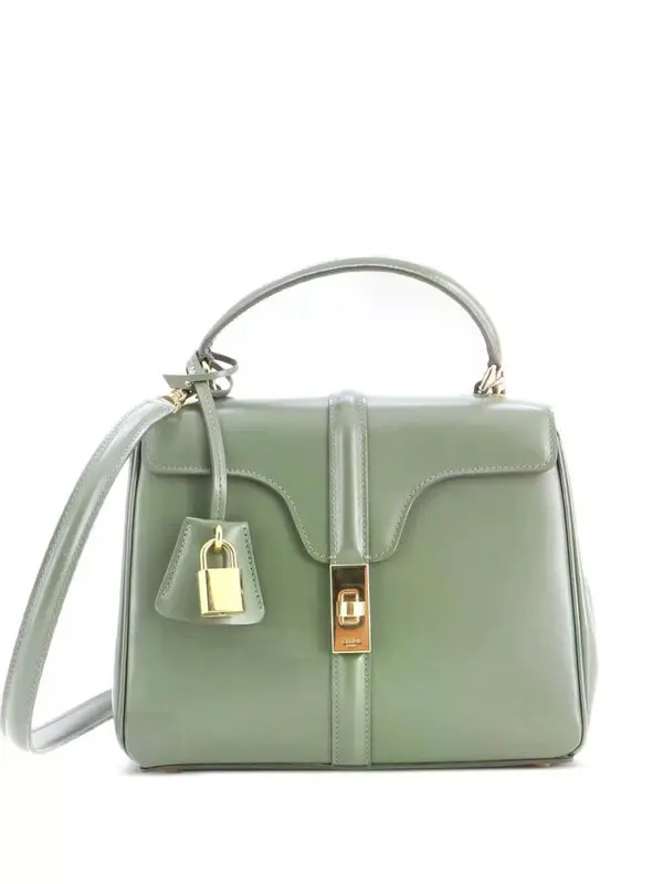 Celine 16 Top Handle Bag Smooth Calfskin Mini Satchel - Green