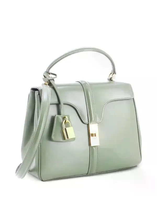 Celine 16 Top Handle Bag Smooth Calfskin Mini Satchel - Green