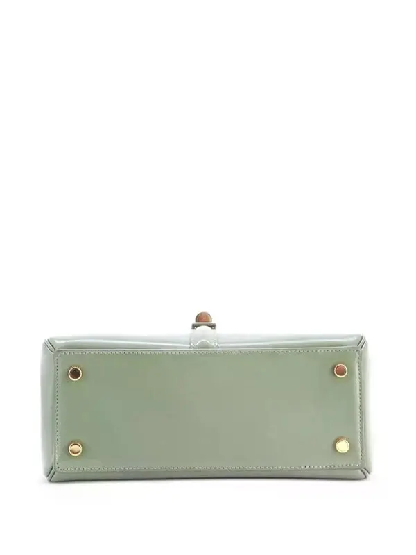 Celine 16 Top Handle Bag Smooth Calfskin Mini Satchel - Green
