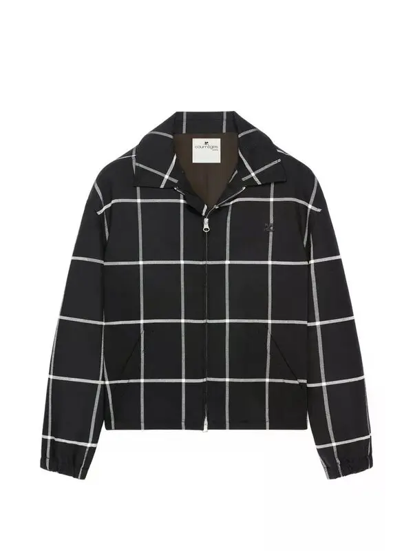 COURREGES Checked-pattern Bomber Jacket - Black