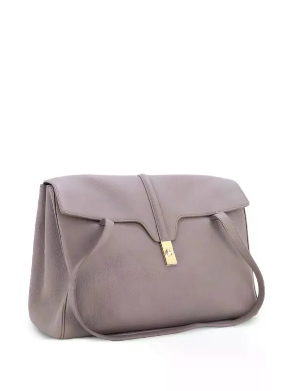 Celine Soft 16 Bag Grained Calfskin Large Shoulder Bag - Grey