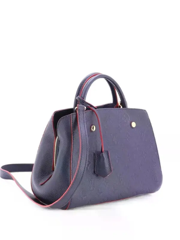 LOUIS VUITTON Montaigne Handbag Monogram Empreinte Leather Bb Satchel - Blue