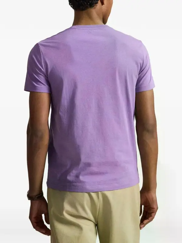 Polo Ralph Lauren Slim-fit Embroidered-logo T-shirt - Purple
