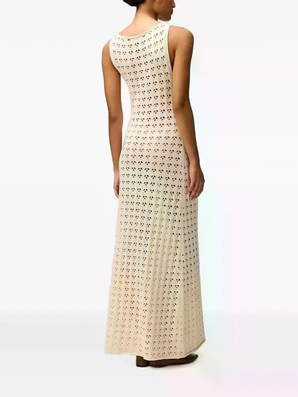RETORI Sleeveless Boat Neck Crochet Dress