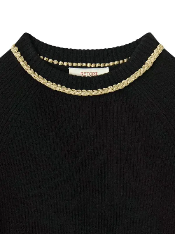 RETORI Chain Detail Rib-knit T-shirt