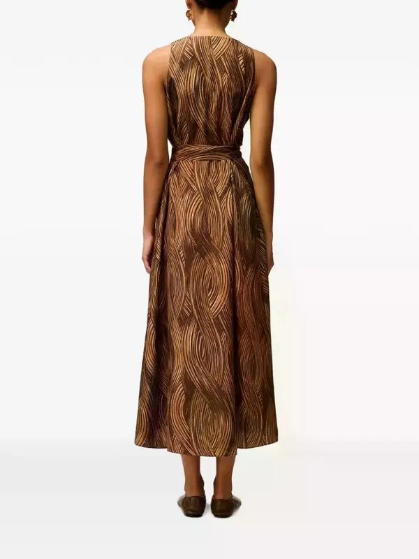 RETORI Printed Silk Midi Dress