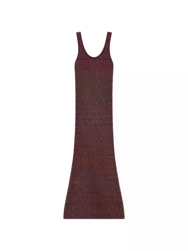 RETORI Check-stitch Sleeveless Maxi Dress