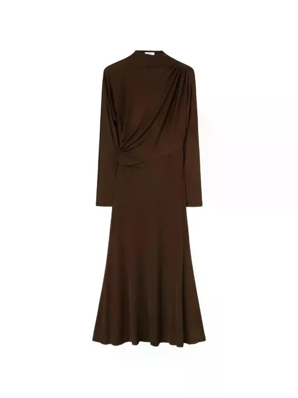 RETORI Draped Mock-neck Maxi Dress - Brown