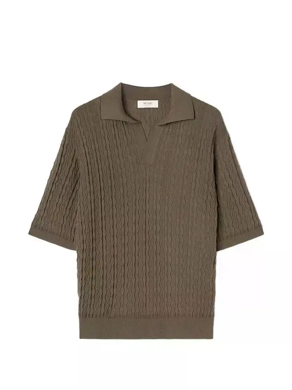 RETORI Micro-argyle Superfine-cotton T-shirt - Green