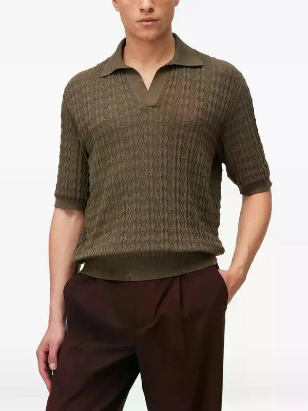 RETORI Micro-argyle Superfine-cotton T-shirt