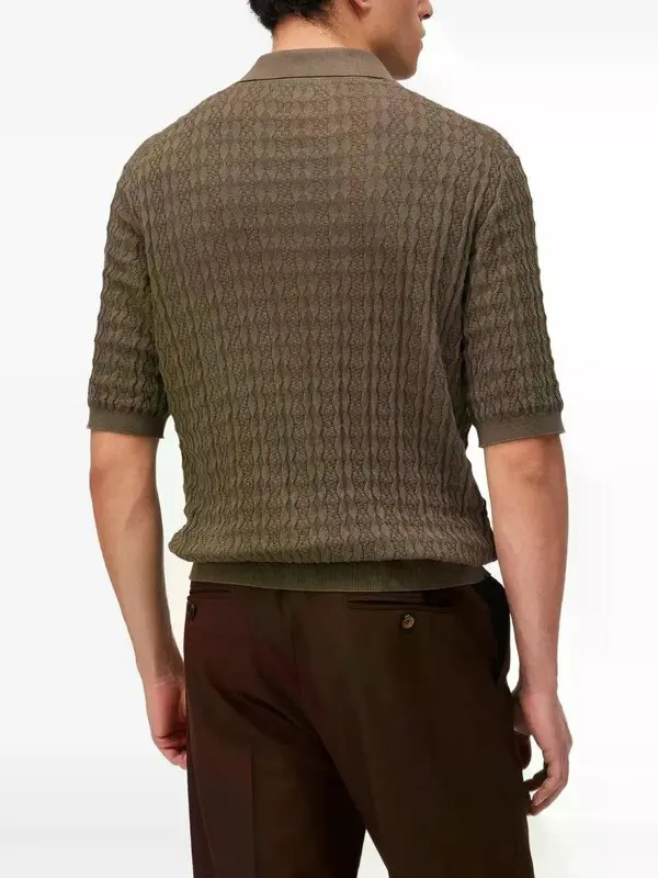 RETORI Micro-argyle Superfine-cotton T-shirt