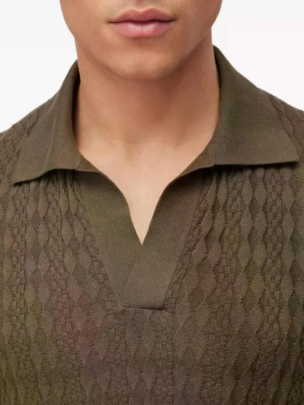 RETORI Micro-argyle Superfine-cotton T-shirt