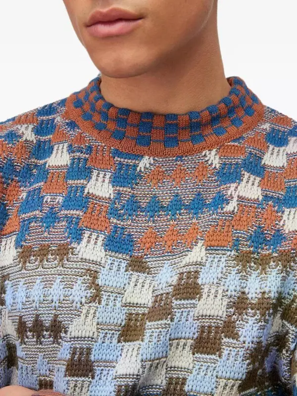 RETORI Argyle-motif Virgin Wool Sweater