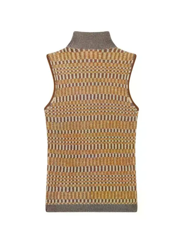 RETORI Micro-check-stitch Sleeveless Top